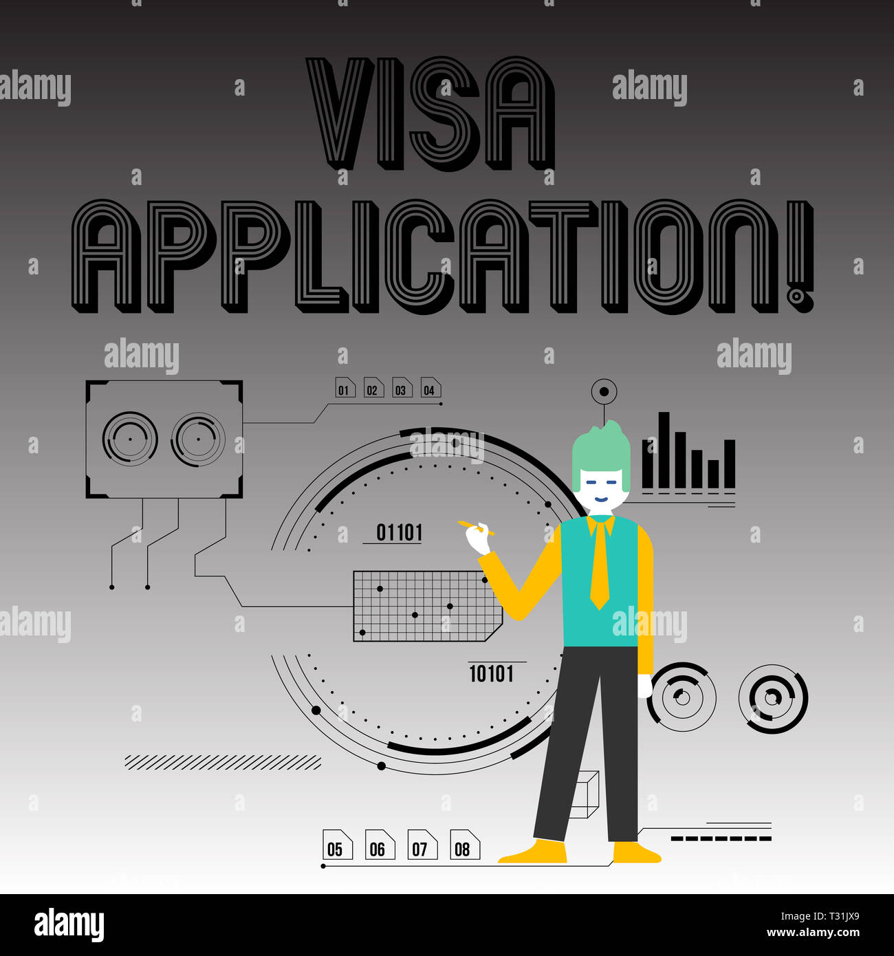 Handwriting text writing Visa Application. Conceptual photo conditional ...