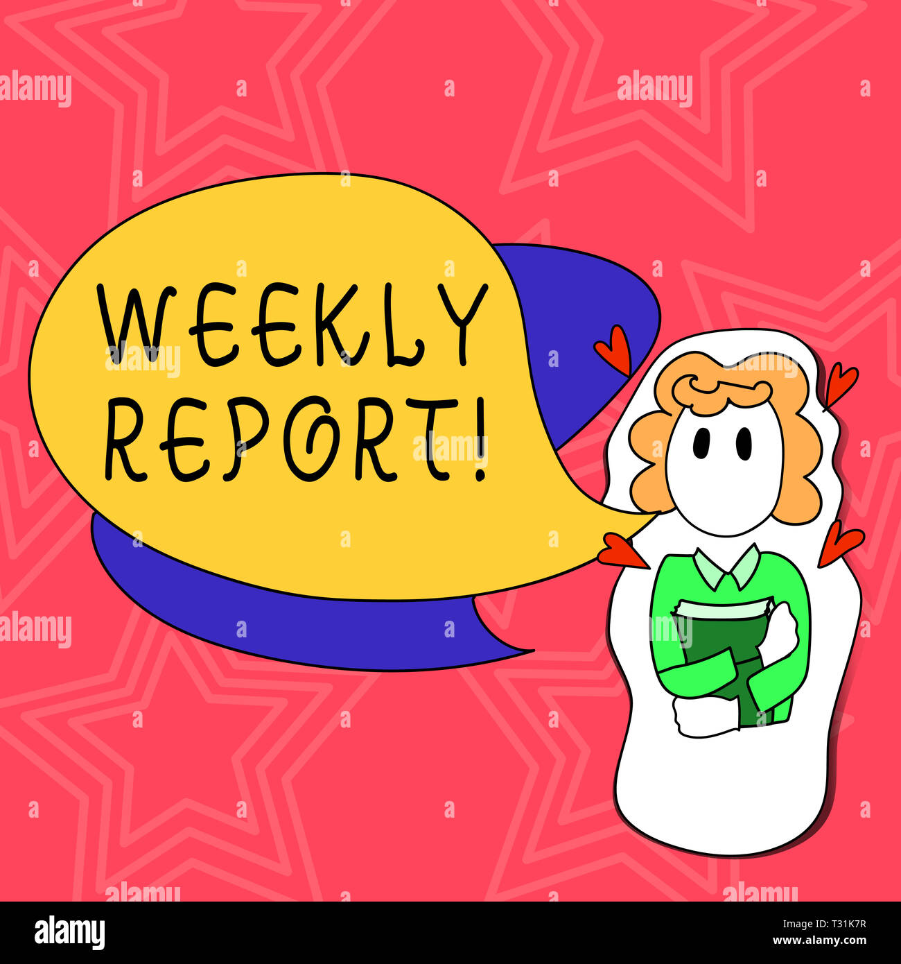 Conceptual hand writing showing Weekly Report. Concept meaning includes ...