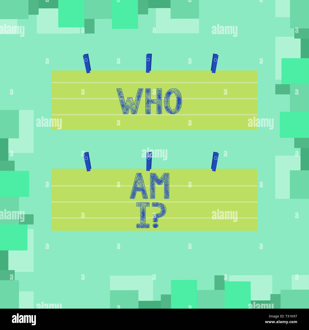 Writing note showing Who Am I Question. Business concept for when ...