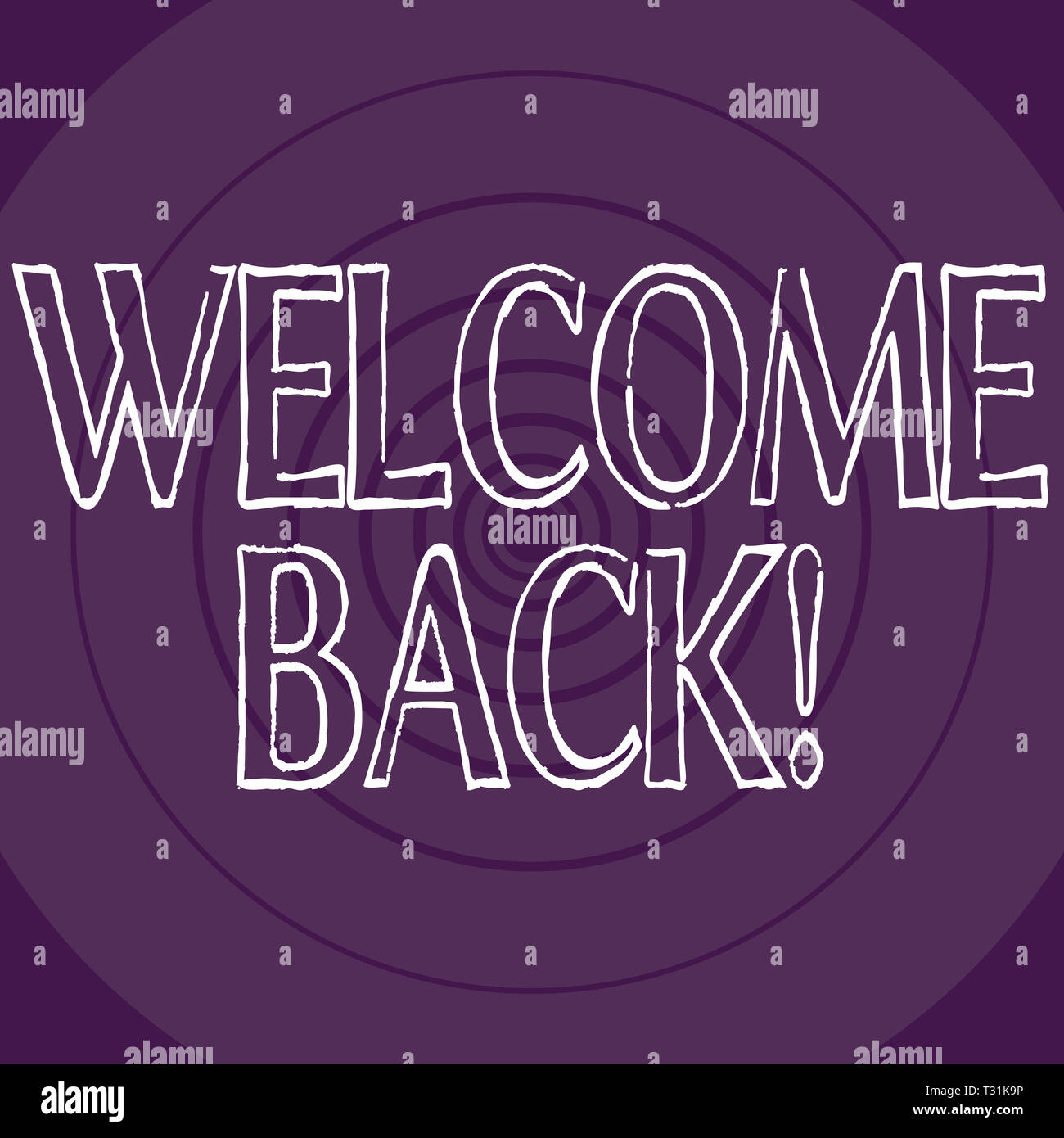Word writing text Welcome Back. Business photo showcasing used to greet ...