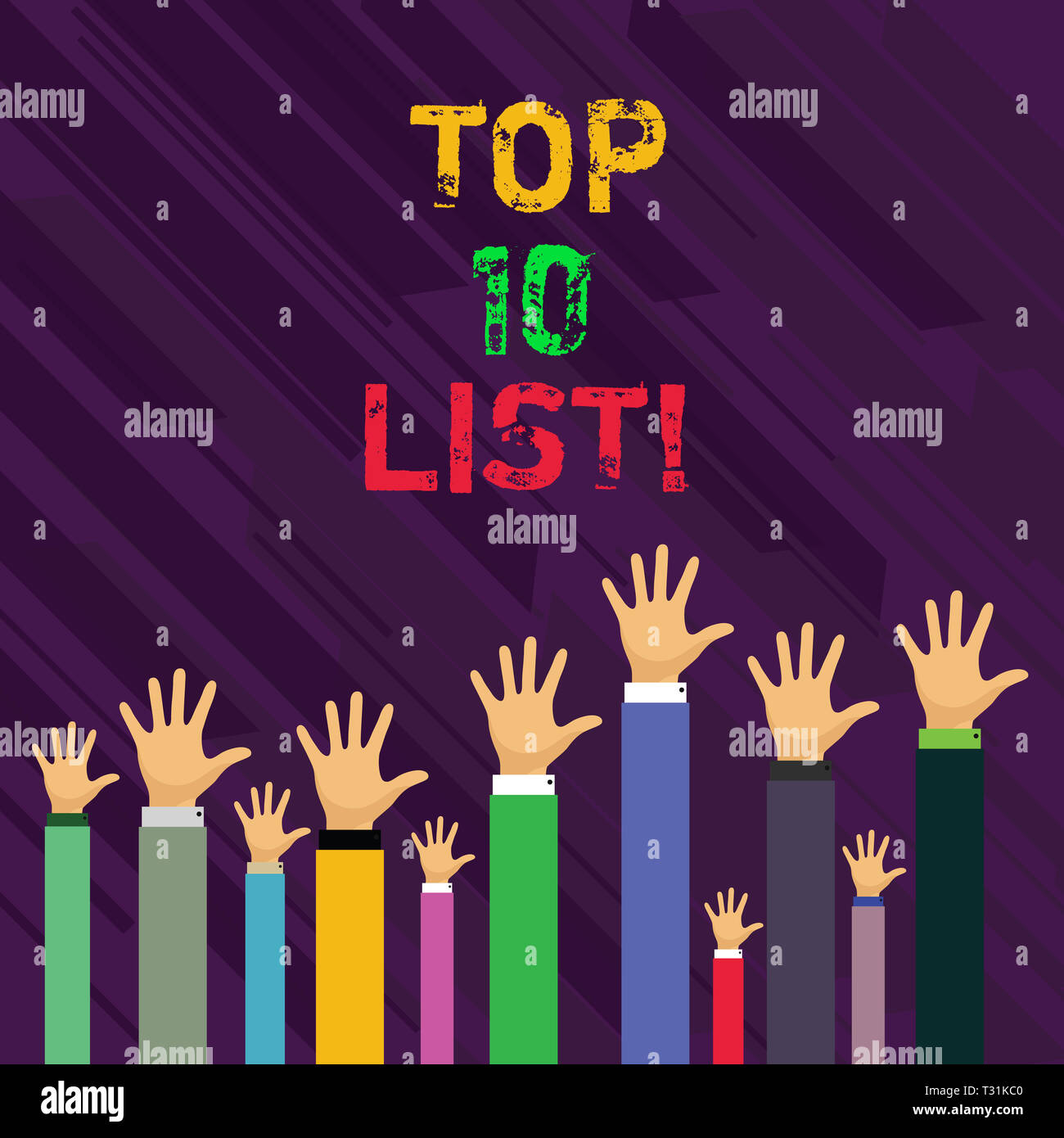 Conceptual hand writing showing Top 10 List. Concept meaning highest ...