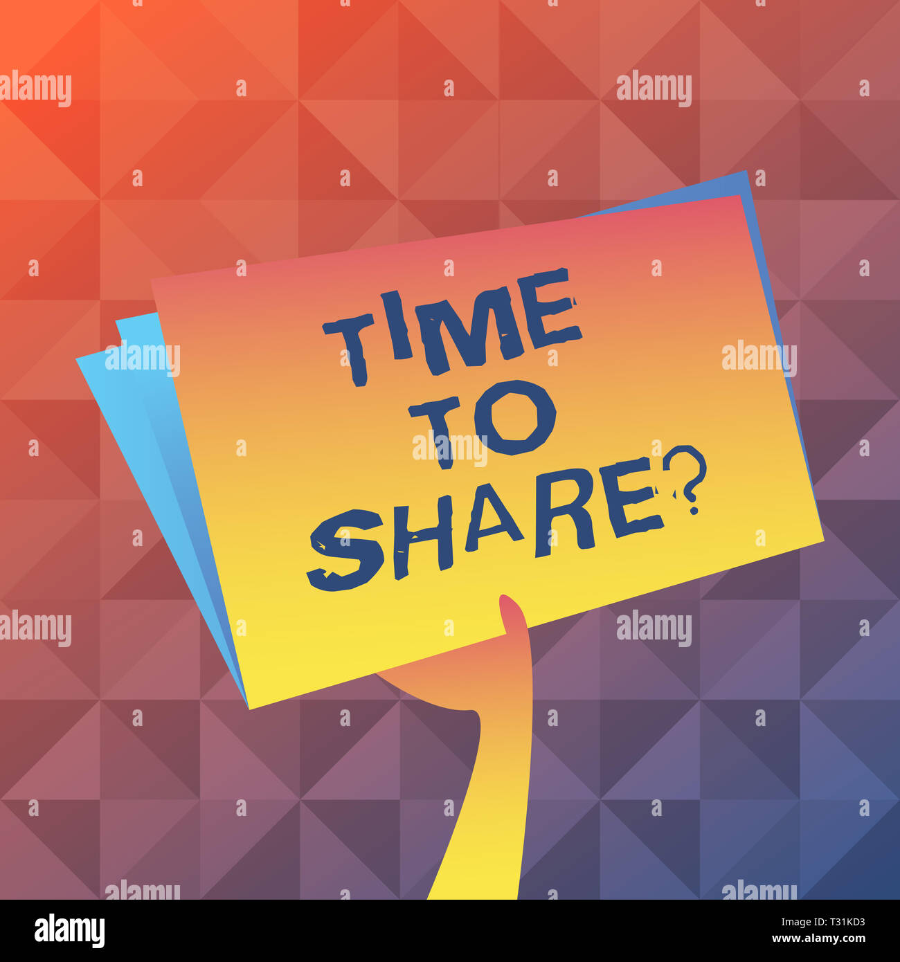 Text sign showing Time To Share Question. Business photo text you stay ...