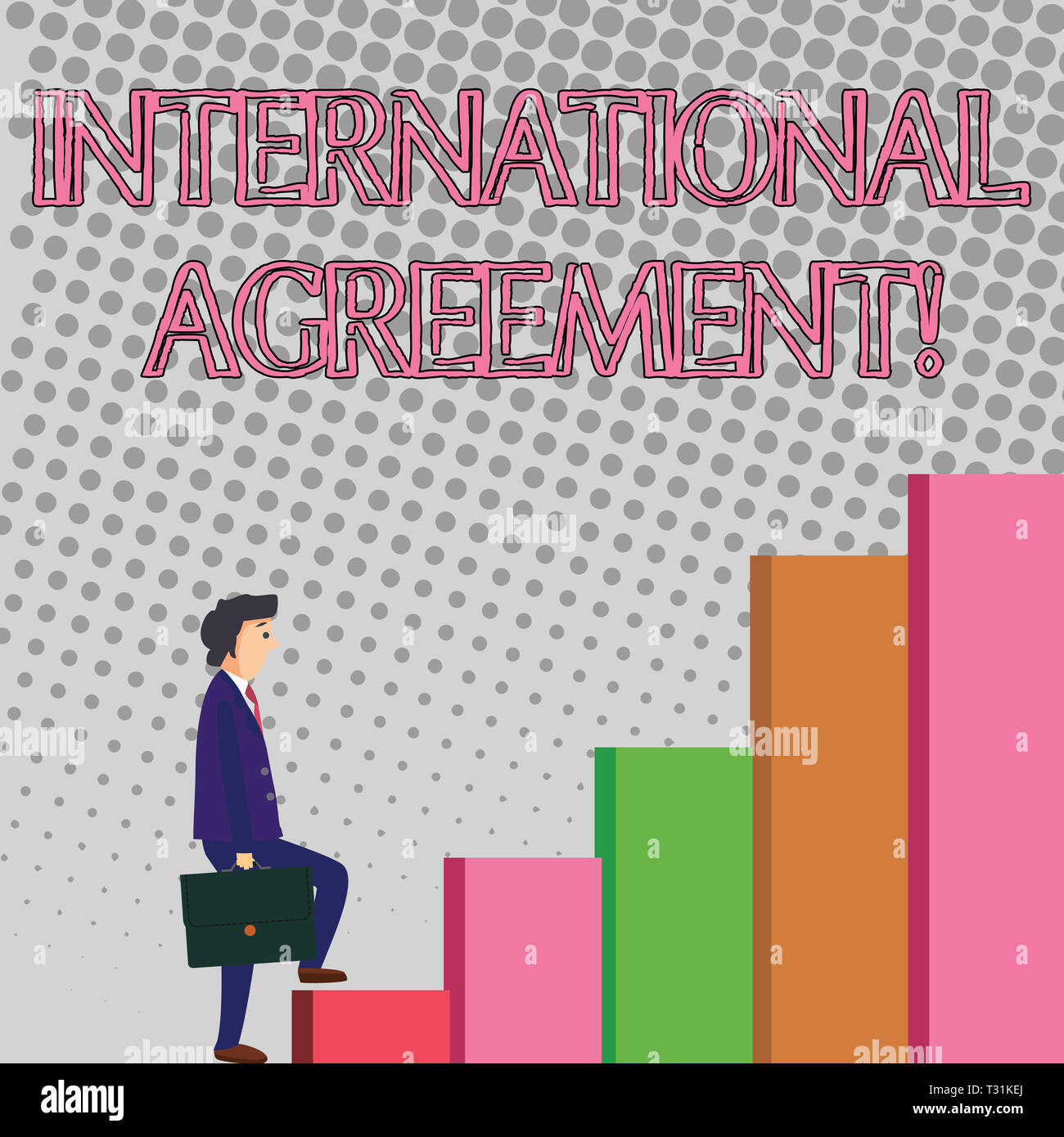 Text sign showing International Agreement. Business photo showcasing ...