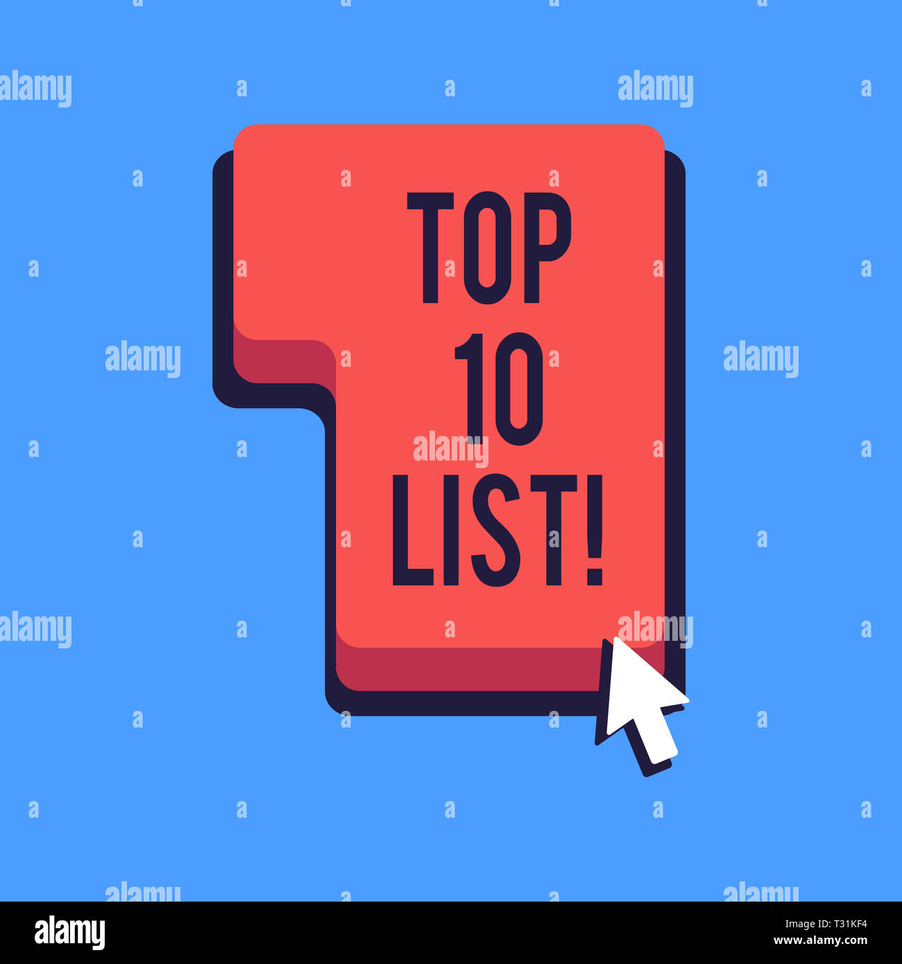 Writing note showing Top 10 List. Business concept for highest ranked ...
