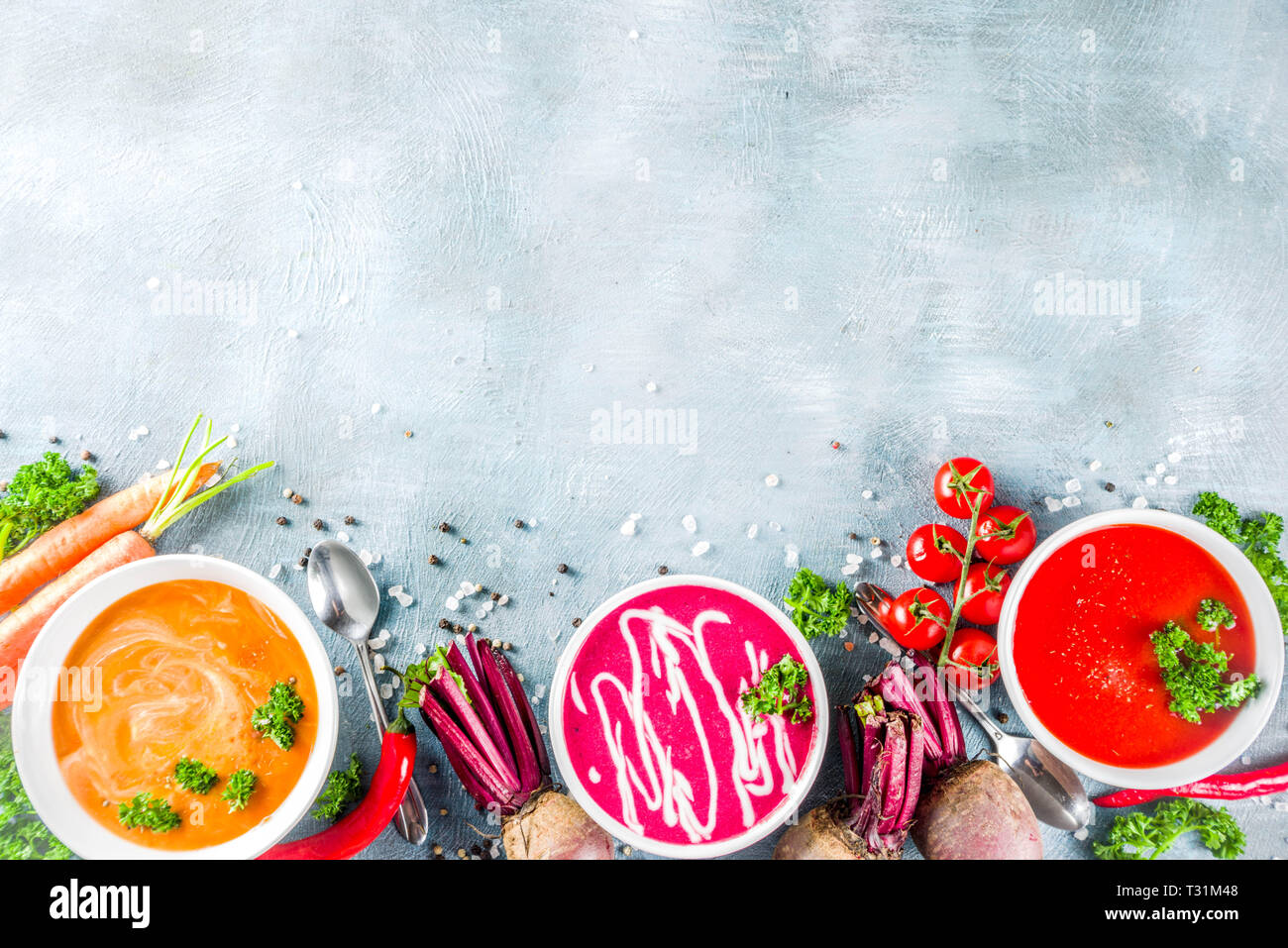 Flat lay soups hi-res stock photography and images - Alamy