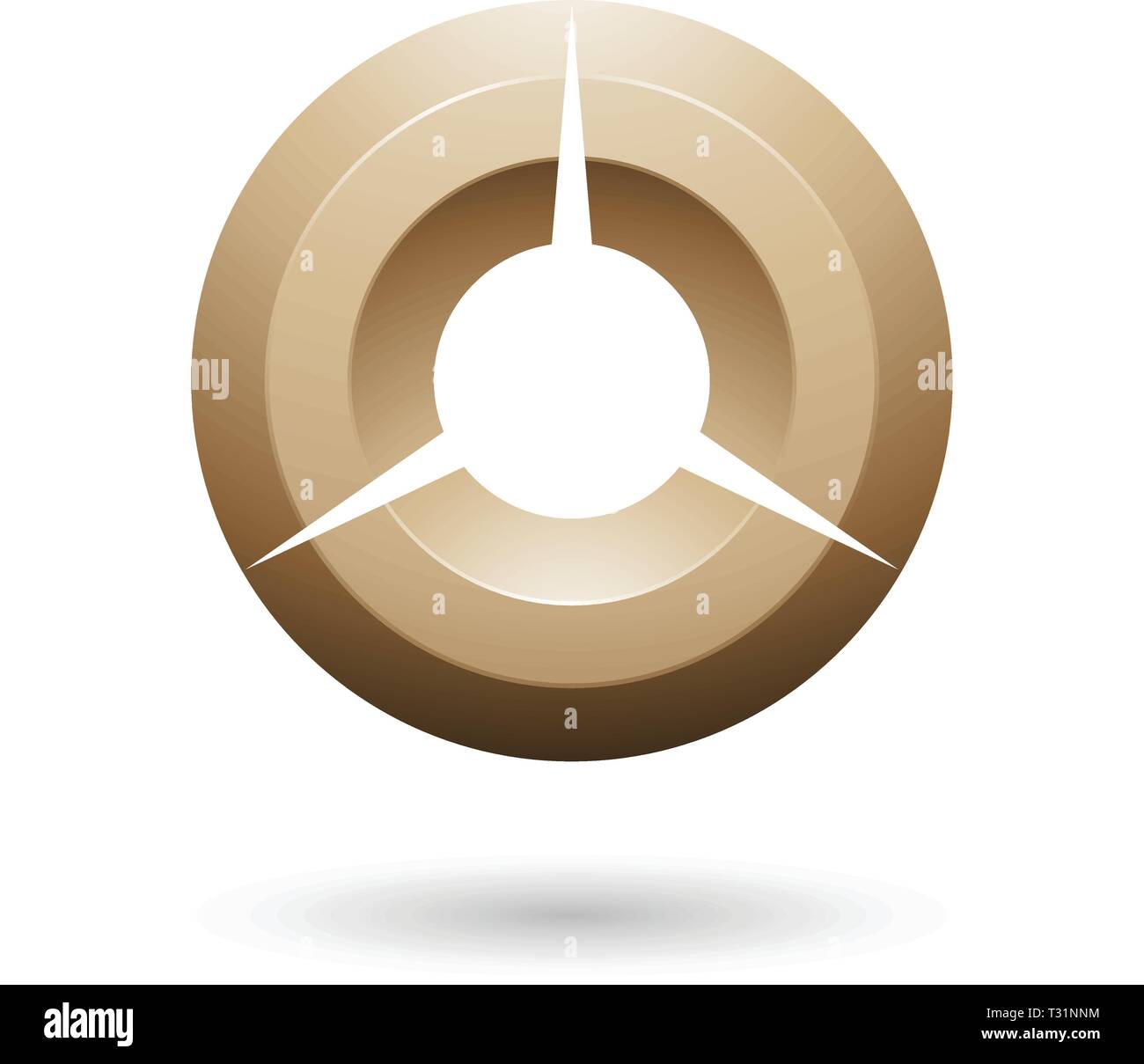 Vector Illustration of Beige Glossy Shaded Circle isolated on a white ... Vector Illustration of Beige Glossy Shaded Circle isolated on a white ...