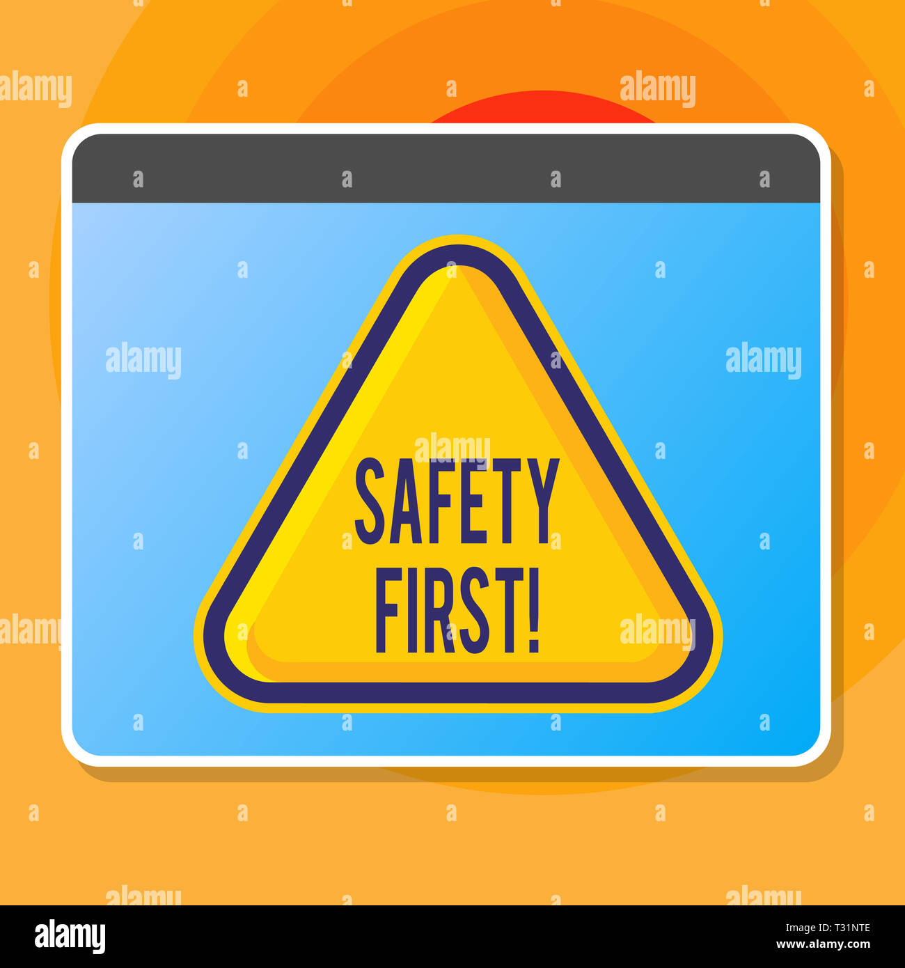 Writing note showing Safety First. Business concept for best avoid any ...