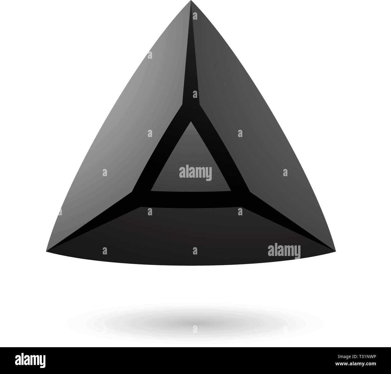 Vector Illustration of Black and Bold 3d Pyramid isolated on a white ...