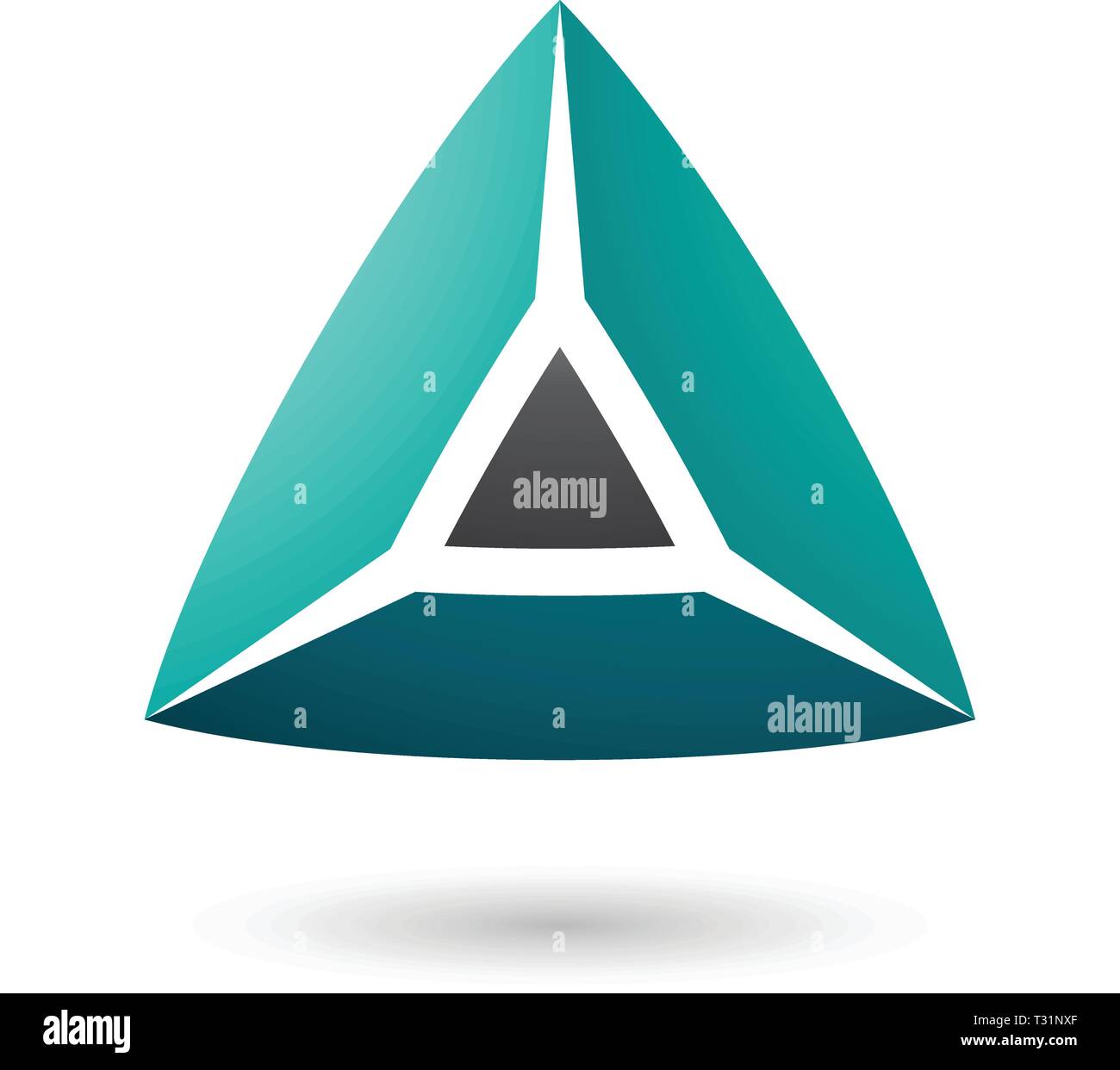 Vector Illustration of Black and Green 3d Pyramidical Shape isolated on ...