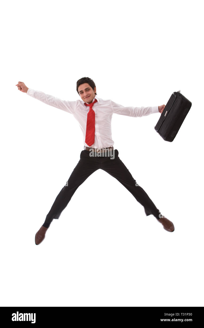 Happy high jump businessman hi-res stock photography and images - Alamy