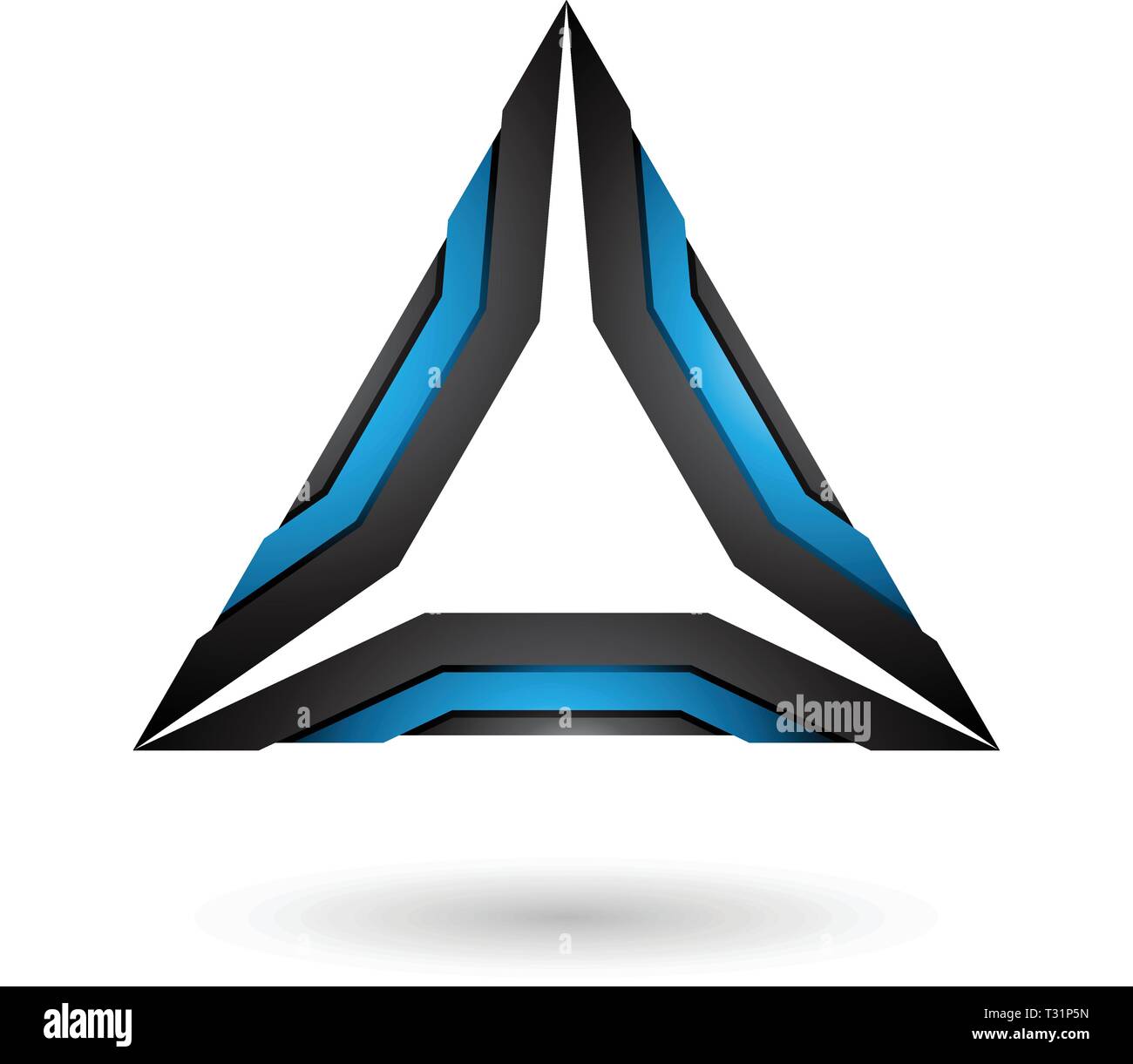 Vector Illustration of Blue and Black Mechanic Triangle isolated on a ...