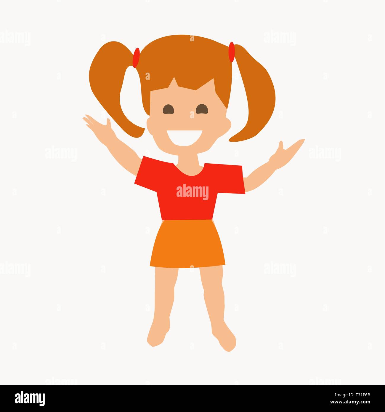 Bright illustration with smiling girl. Vector illustration Stock Vector ...