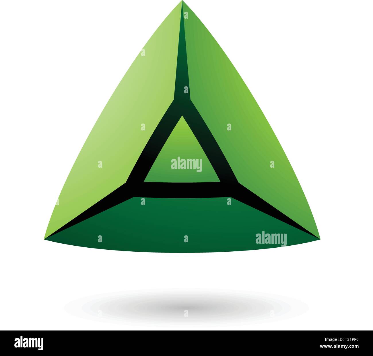 Vector Illustration of Green and Bold 3d Pyramid isolated on a white ...