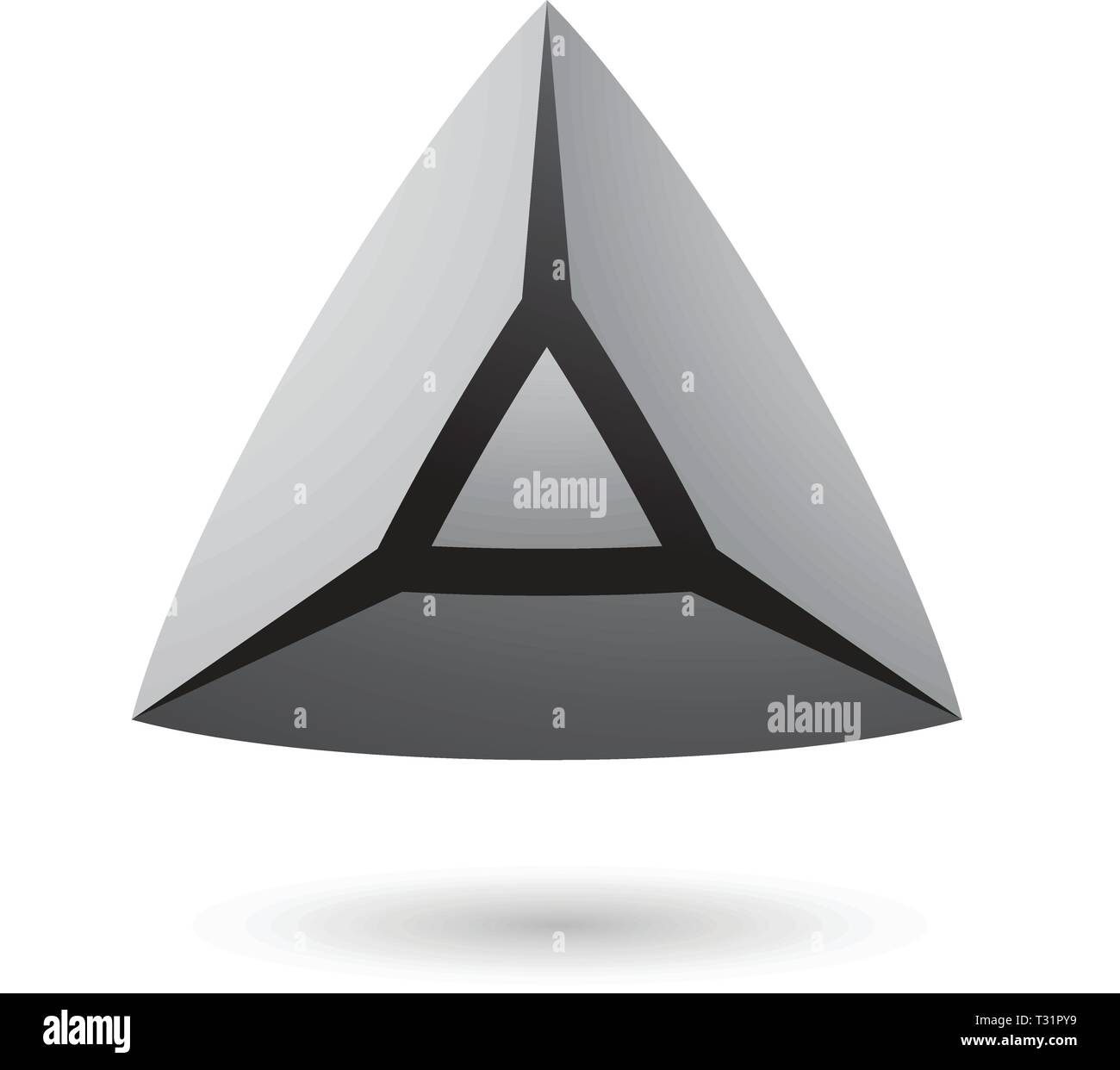 Vector Illustration of Grey and Bold 3d Pyramid isolated on a white ...
