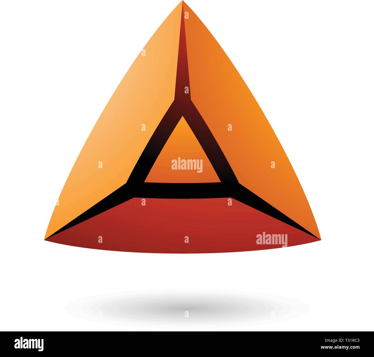 Vector Illustration of Orange and Bold 3d Pyramid isolated on a white ...