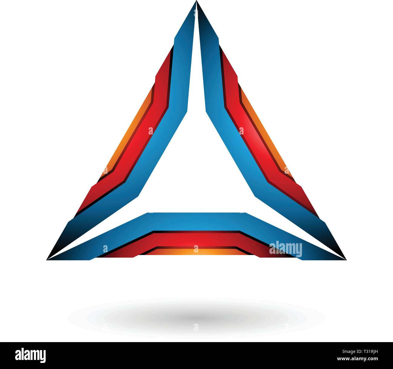Vector Illustration of Orange Red and Blue Mechanic Triangle isolated ...