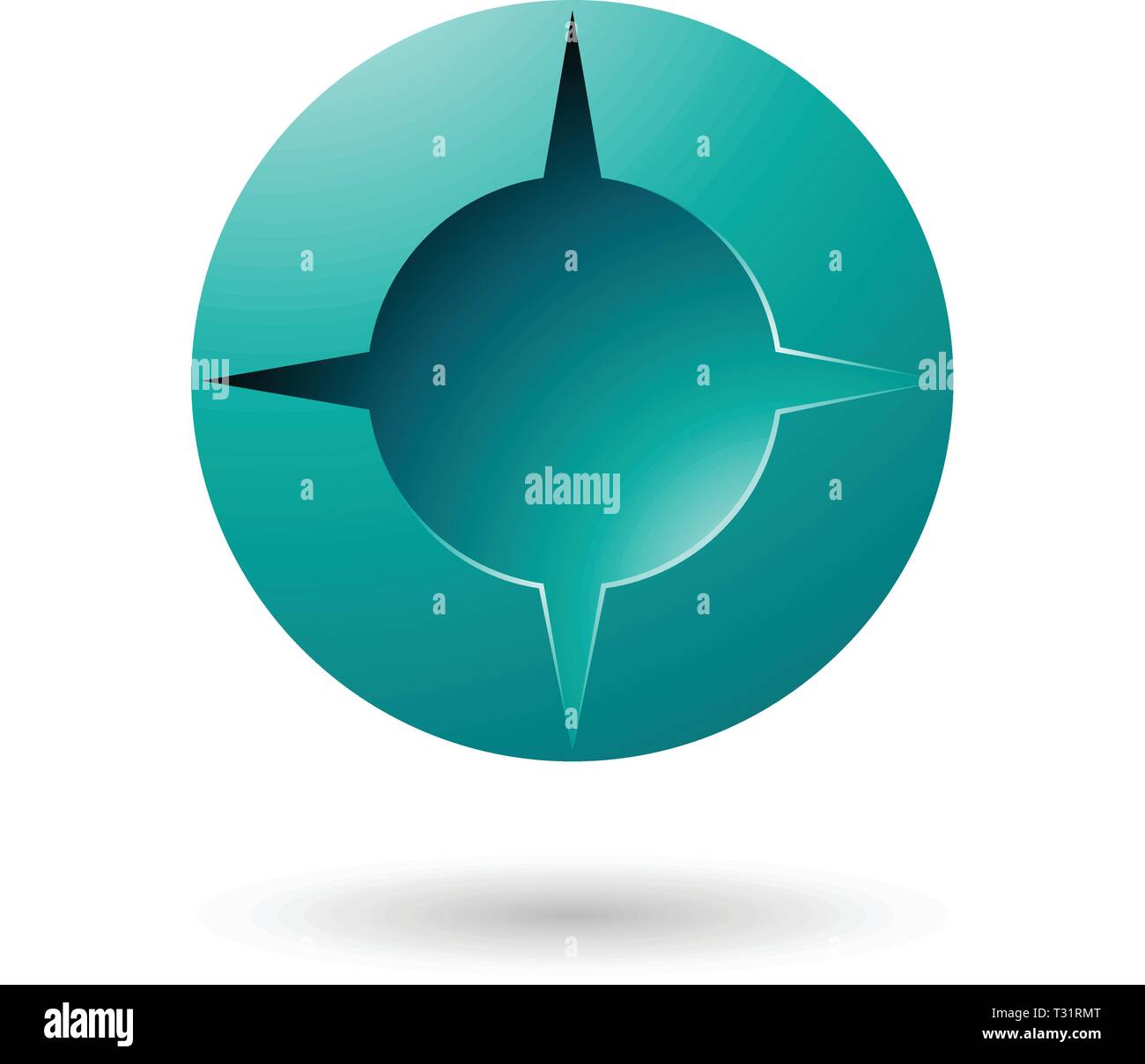 Vector Illustration of Persian Green and Bold Shaded Round Icon ...