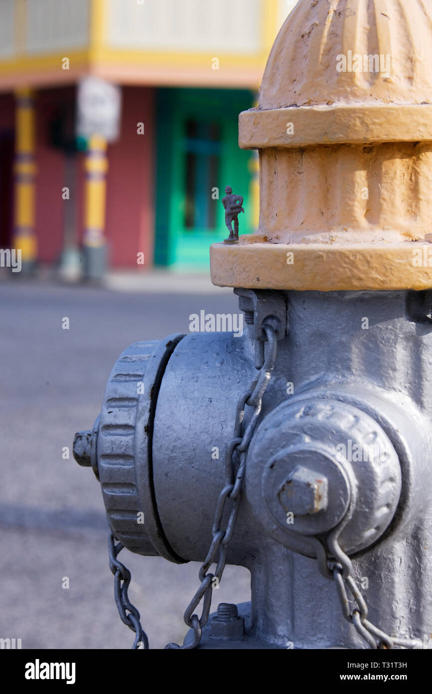 Plastic Soldier on a Fire Hydrant Stock Photo - Alamy