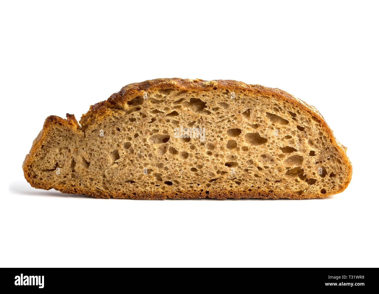 Dark rye bread in a cut on a white background Stock Photo - Alamy