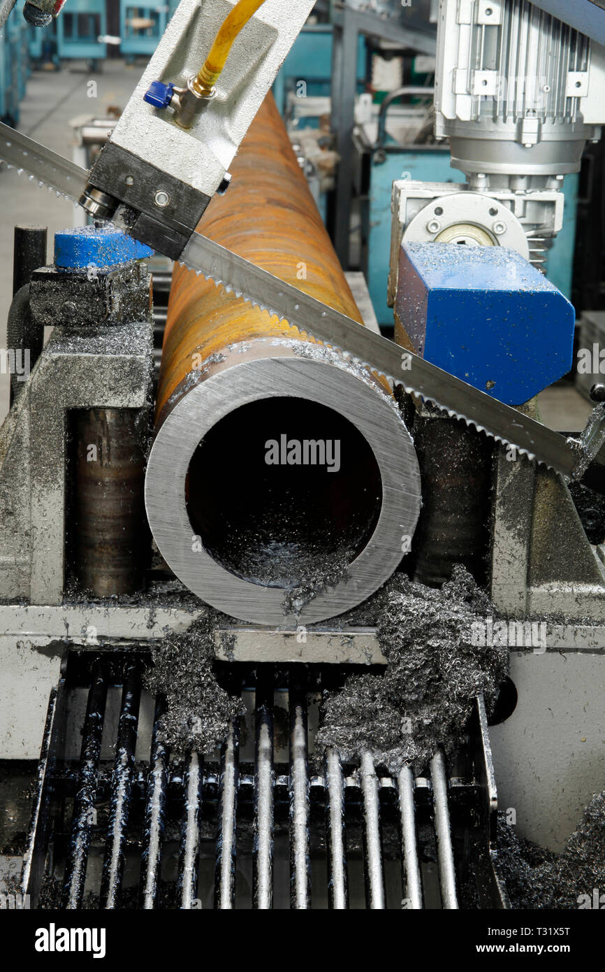 metal cutting saw in factory Stock Photo - Alamy