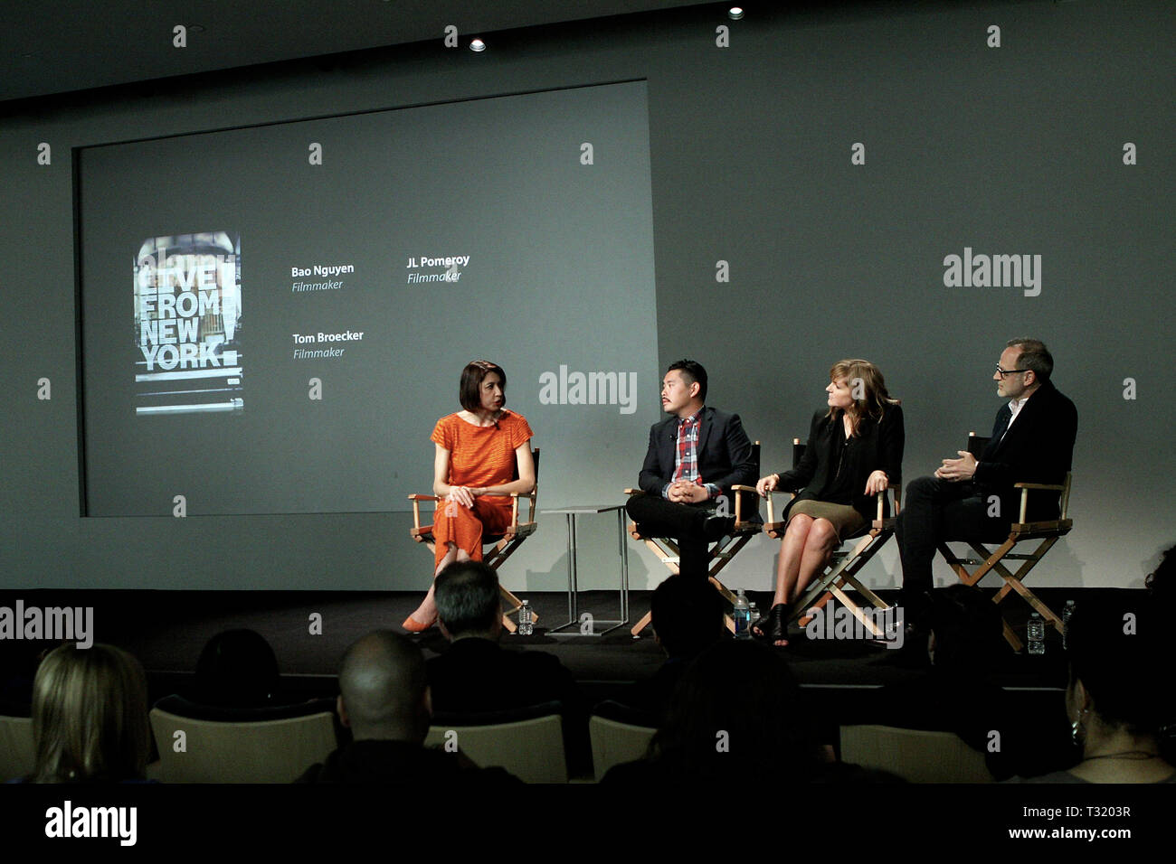 New York, USA. 16 Apr, 2015. Filmmakers Bao Nguyen, J.L. Pomeroy, and ...