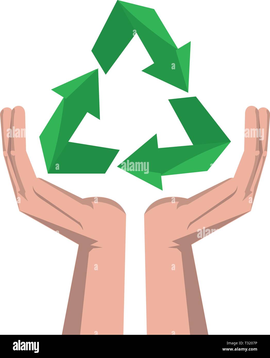 Recycle symbol on hands open symbol Stock Vector Image & Art - Alamy