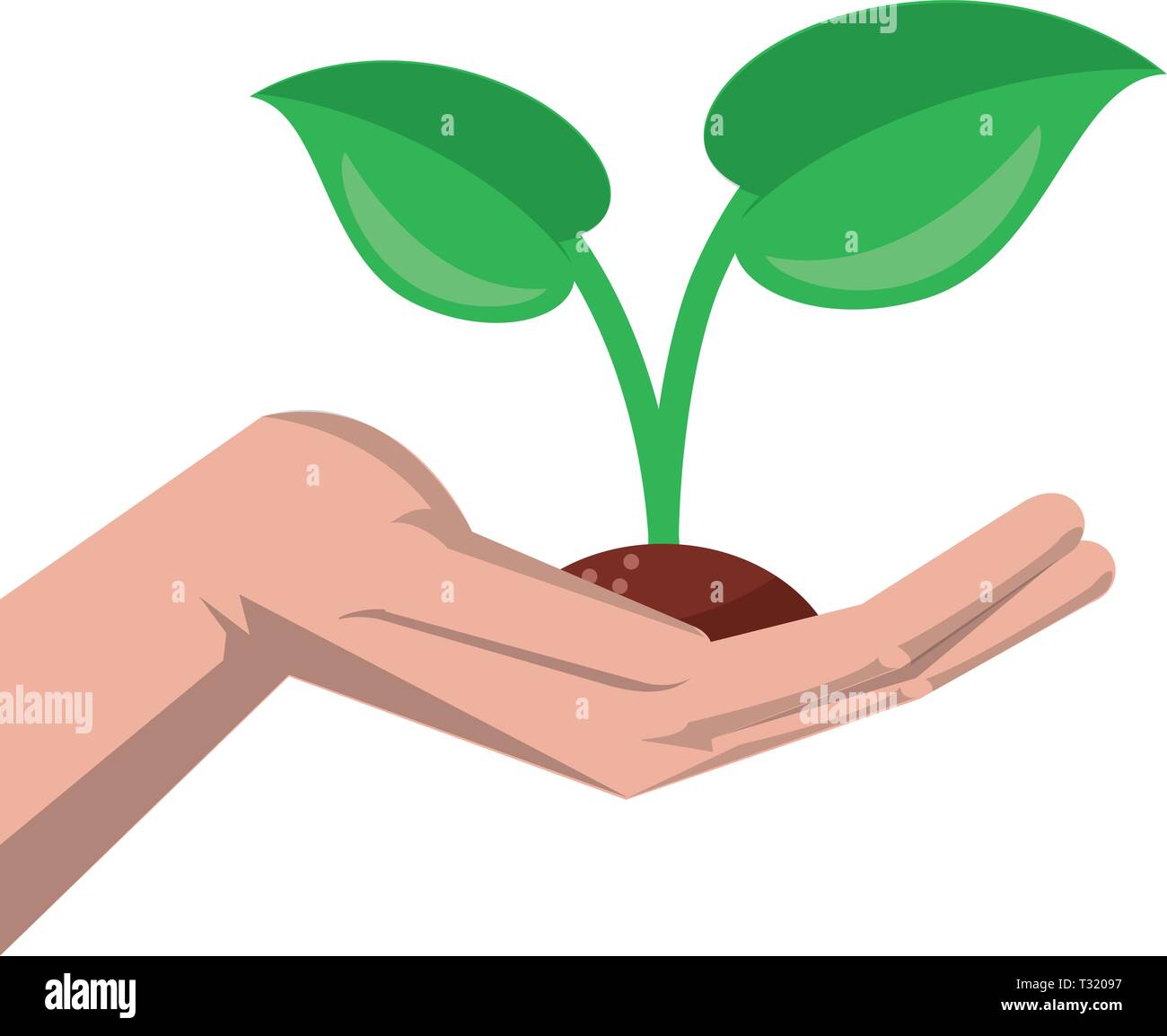 Hand with plant cartoon Stock Vector Image & Art - Alamy