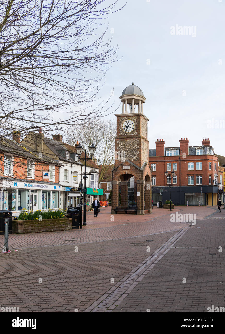 The clock tower in Market Square, Chesham, Buckinghamshire, England ...