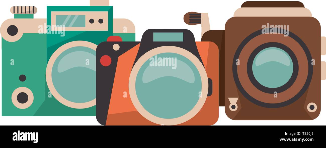 vintage cameras set cartoons Stock Vector Image & Art - Alamy