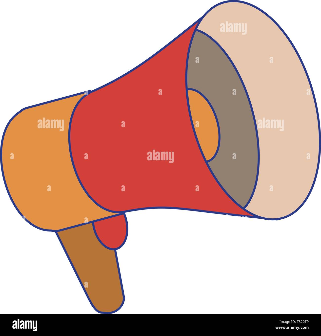 vintage bullhorn symbol cartoon blue lines Stock Vector Image & Art - Alamy