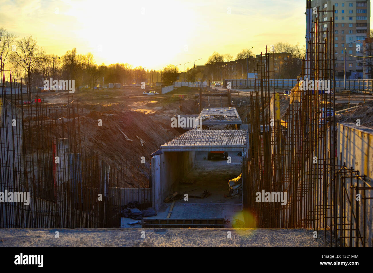 Monolithic concrete structure in the foundation pit during the ...