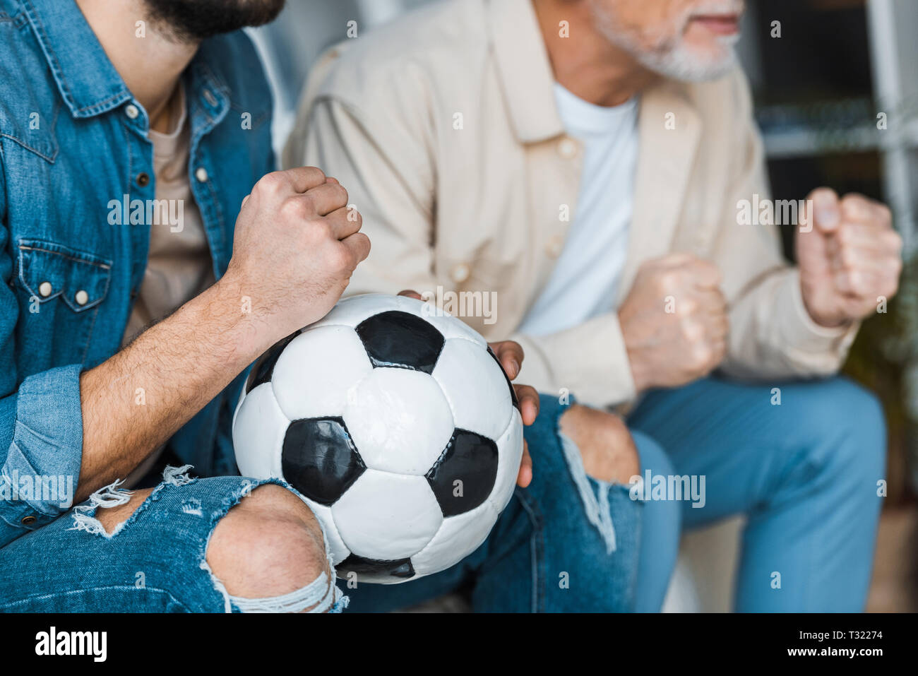 Two senior football fans hi-res stock photography and images - Alamy