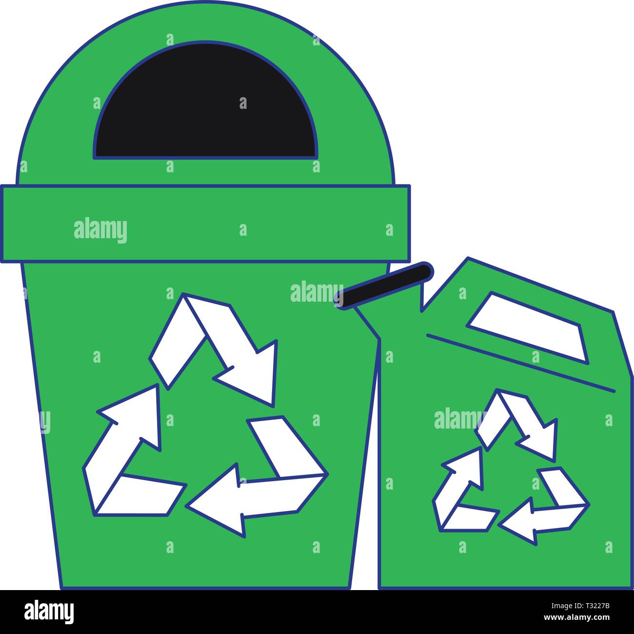 Blue can trash reuse Stock Vector Images - Alamy