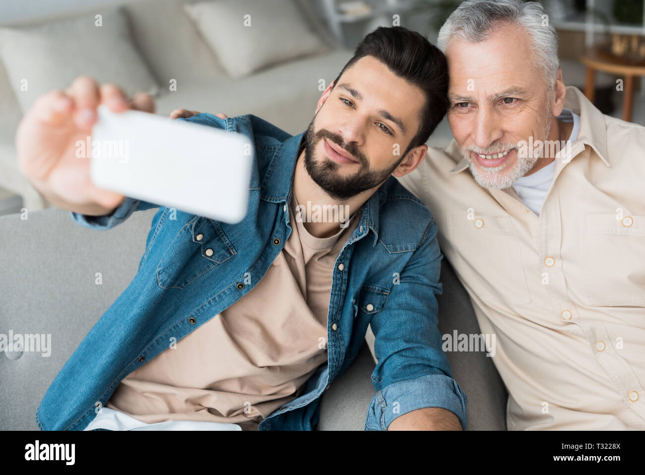 Overhead father son using hi-res stock photography and images - Alamy