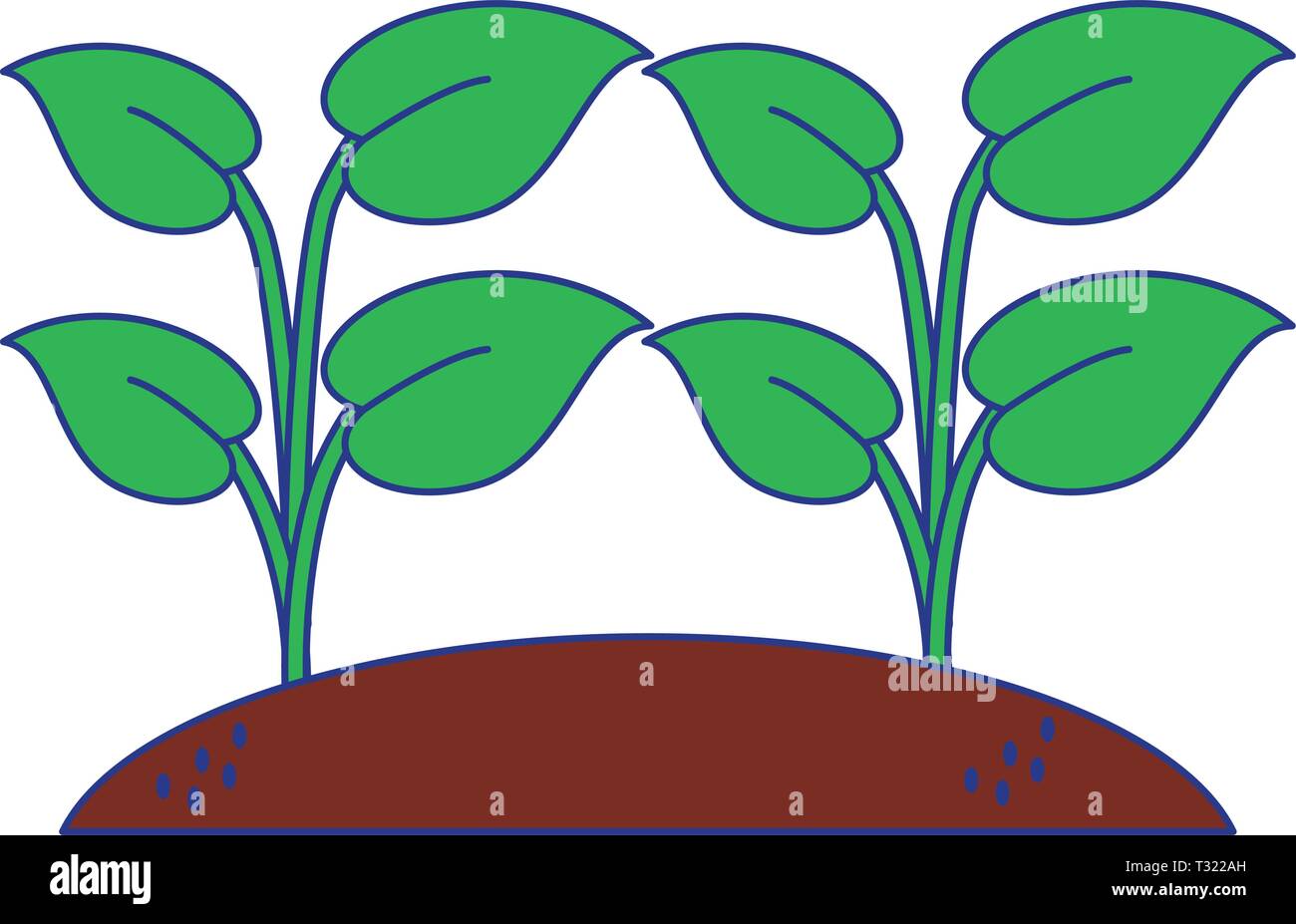 sown plants garden cartoon blue lines Stock Vector Image & Art - Alamy