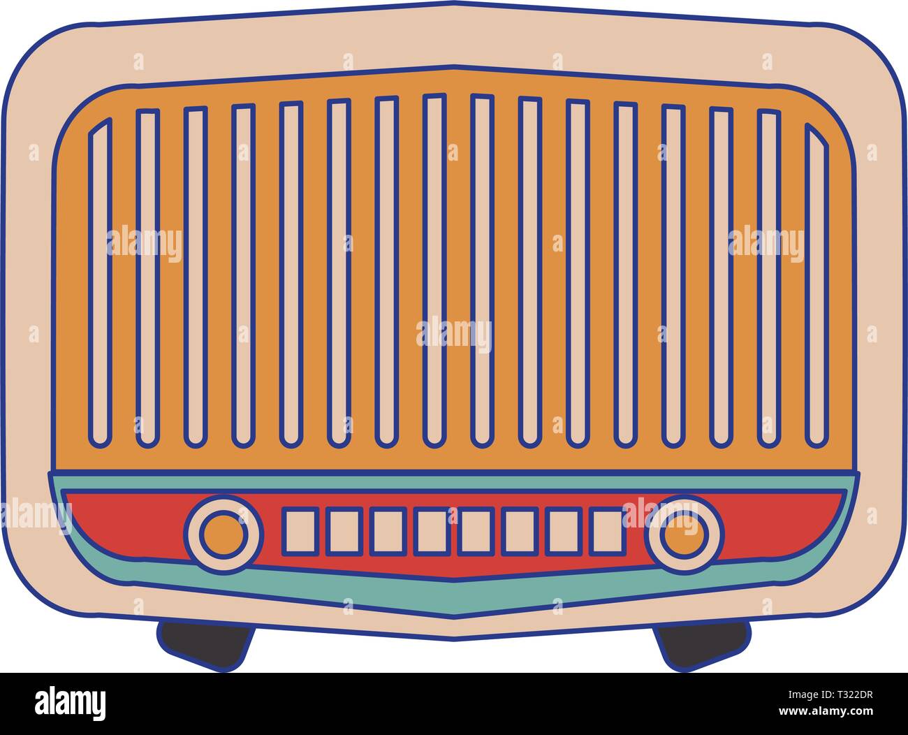 vintage ol radio stereo blue lines Stock Vector Image & Art - Alamy