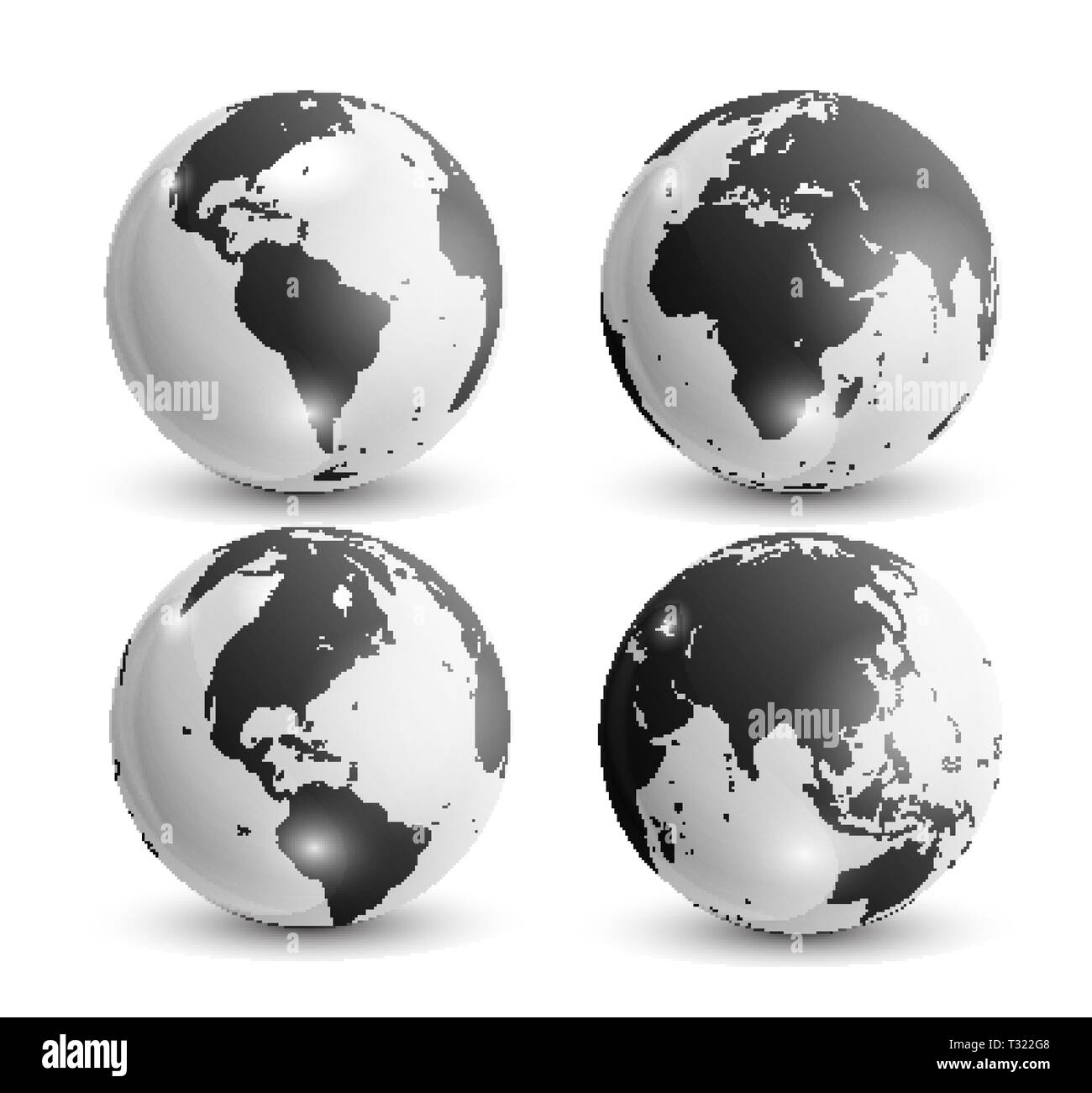 Realistic world map in globe shape of Earth. Vector Illustration EPS10 ... Realistic world map in globe shape of Earth. Vector Illustration EPS10 ...
