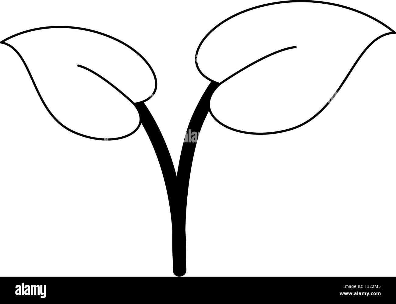 Plant leaves cartoon isolated Stock Vector Image & Art - Alamy