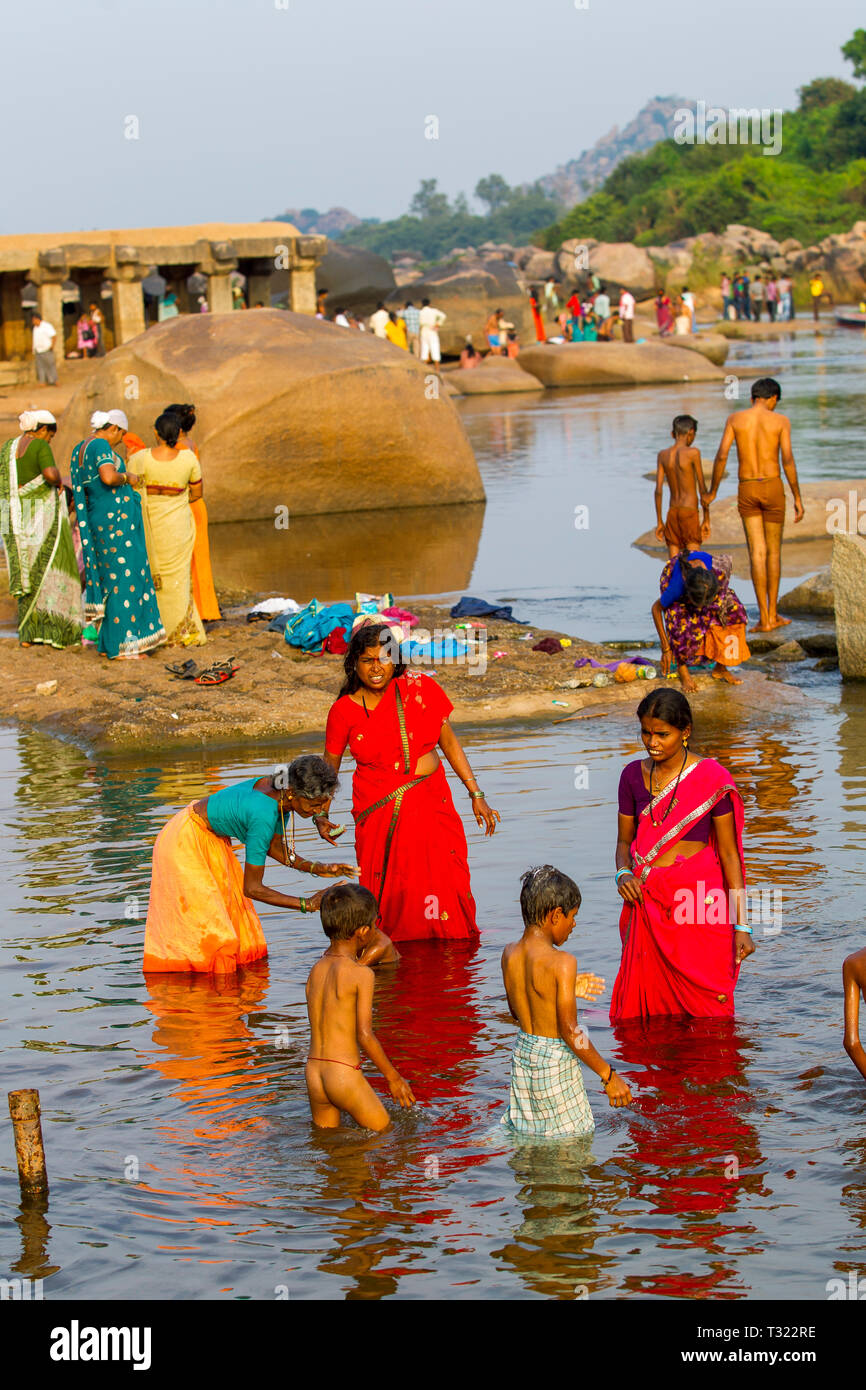 River Bathing Women Without Dress