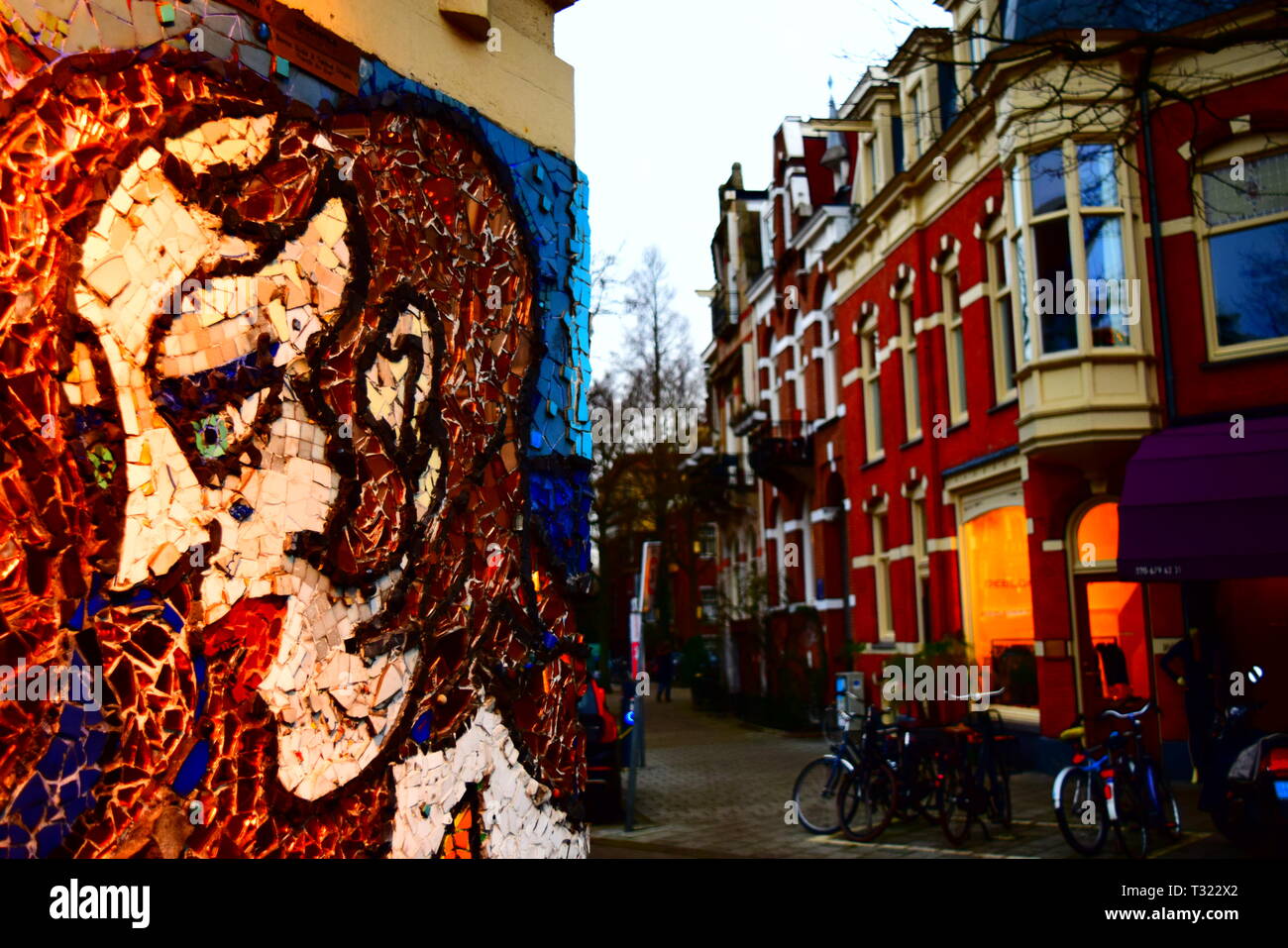amsterdam - dutch mosaic street art & buildings Stock Photo - Alamy