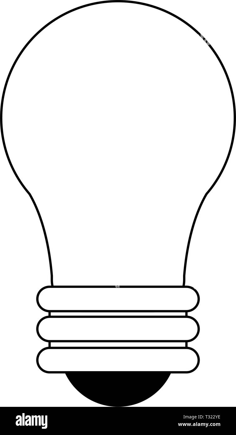 Bulb light energy symbol in black and white Stock Vector Image & Art ...