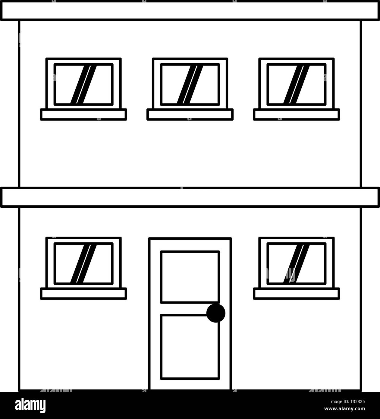 Urban building two floors cartoon Stock Vector Image & Art - Alamy