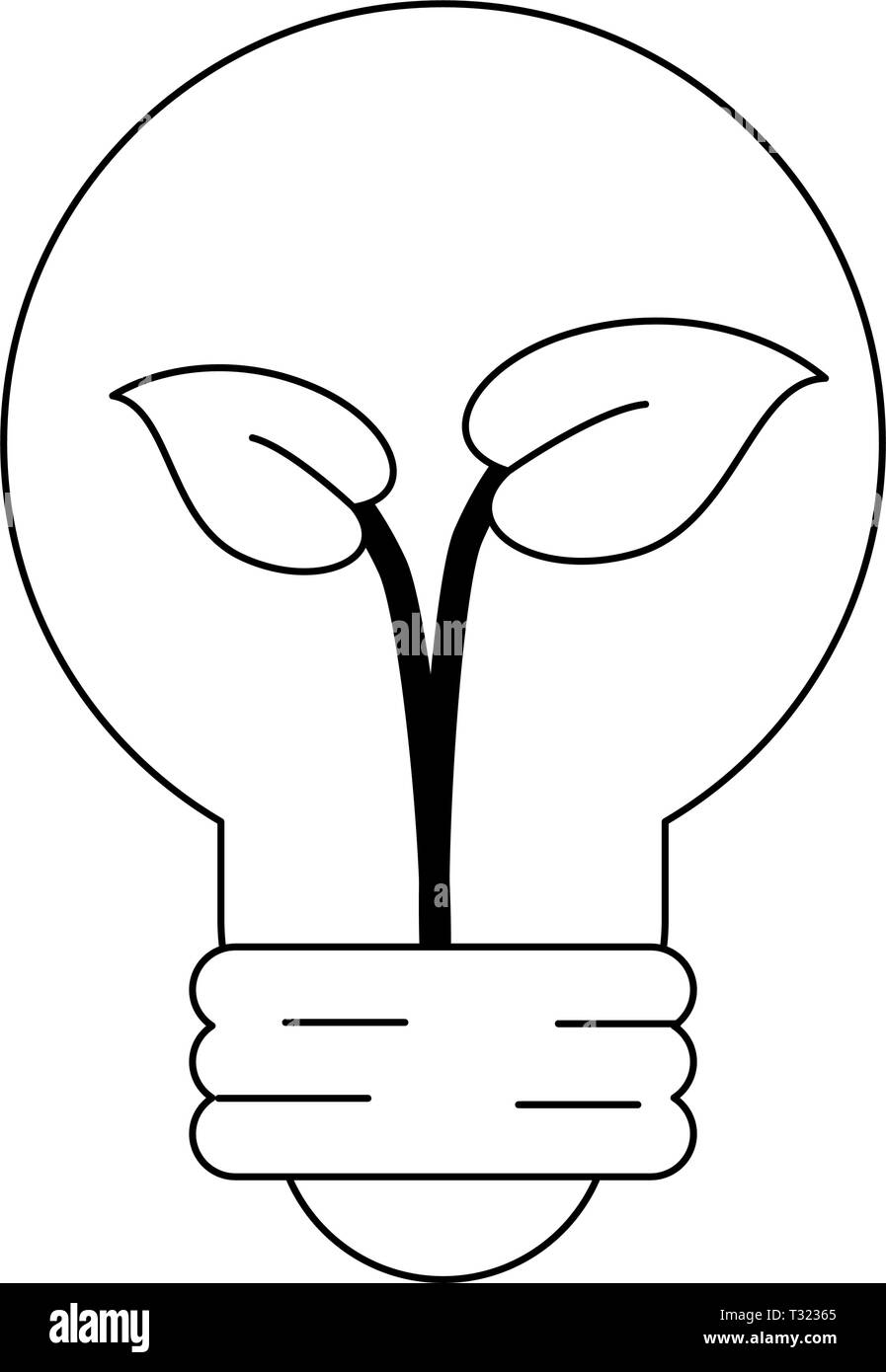 Bulb light with plant symbol Stock Vector Image & Art - Alamy