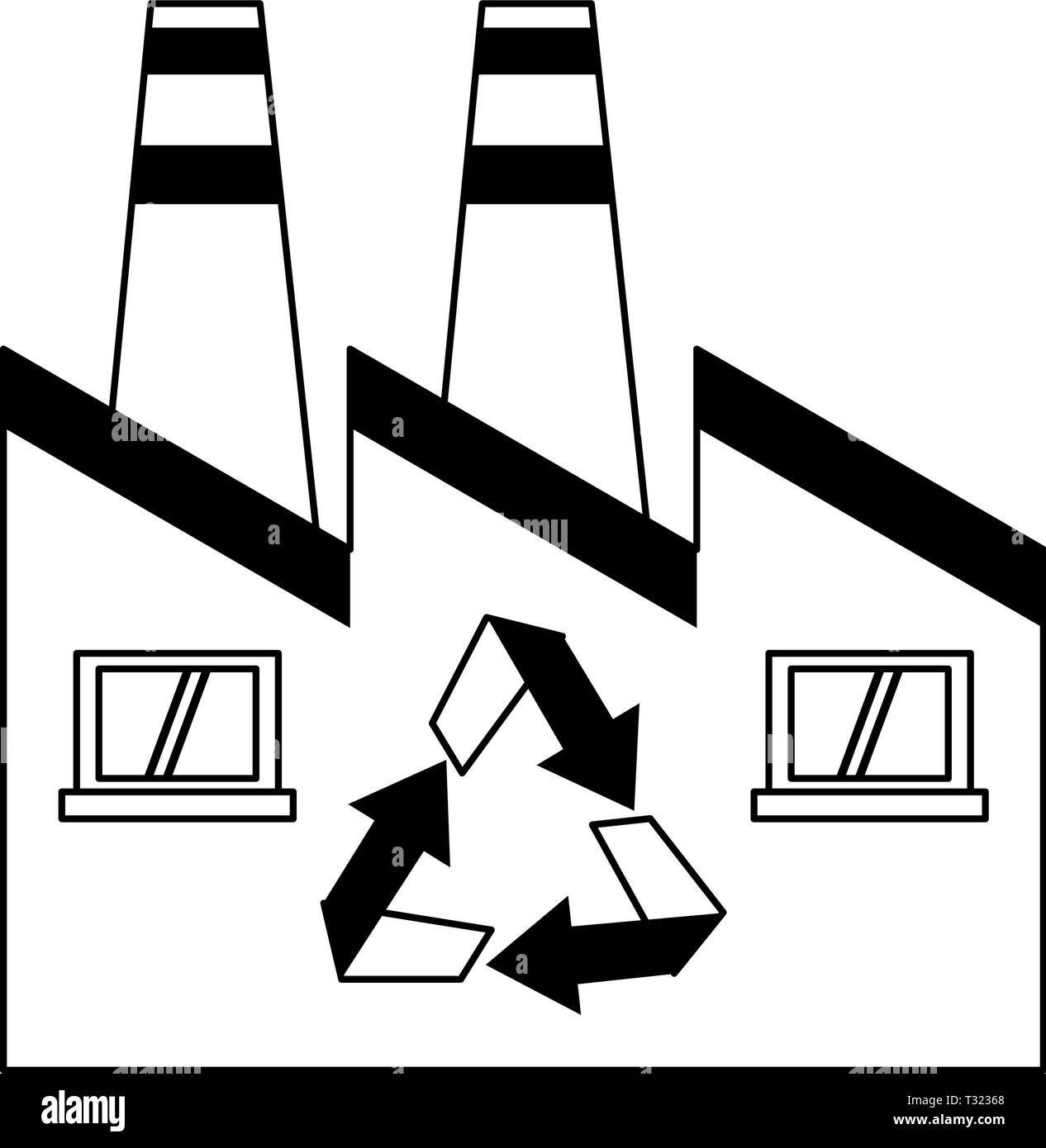 Factory green energy recycle symbol Stock Vector Image & Art - Alamy