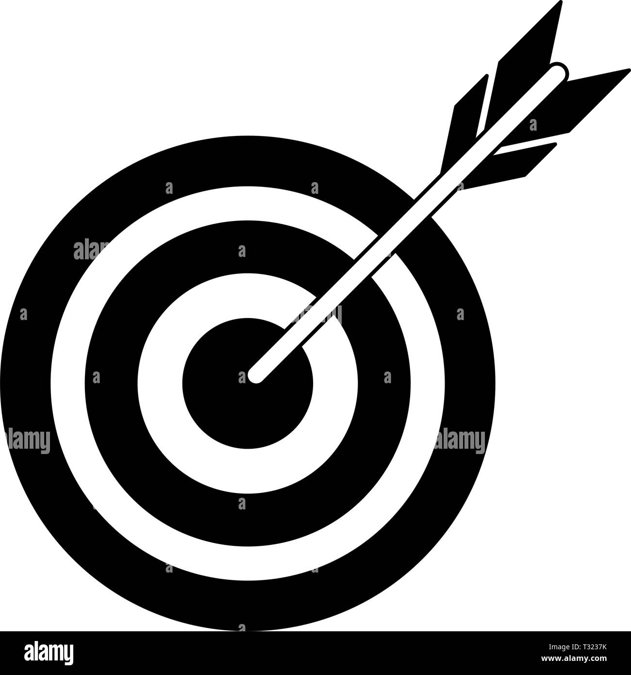 Target dartboard symbol isolated in black and white Stock Vector Image ...