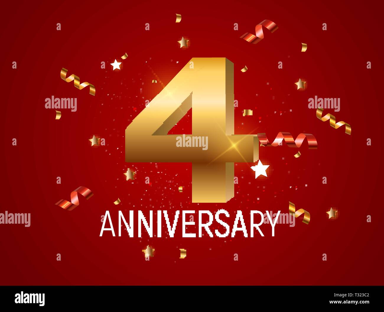 Template Logo 4 Years Anniversary Vector Illustration EPS10 Stock ...