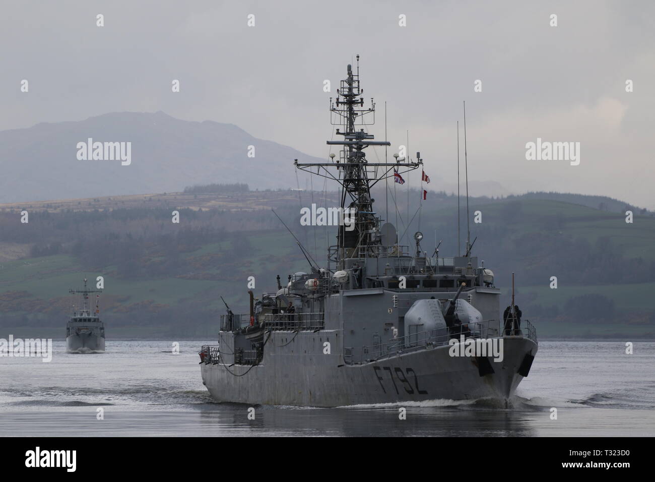 French Navy vessel FS Premier-Maitre L'Her (F792), and FS Andromede ...