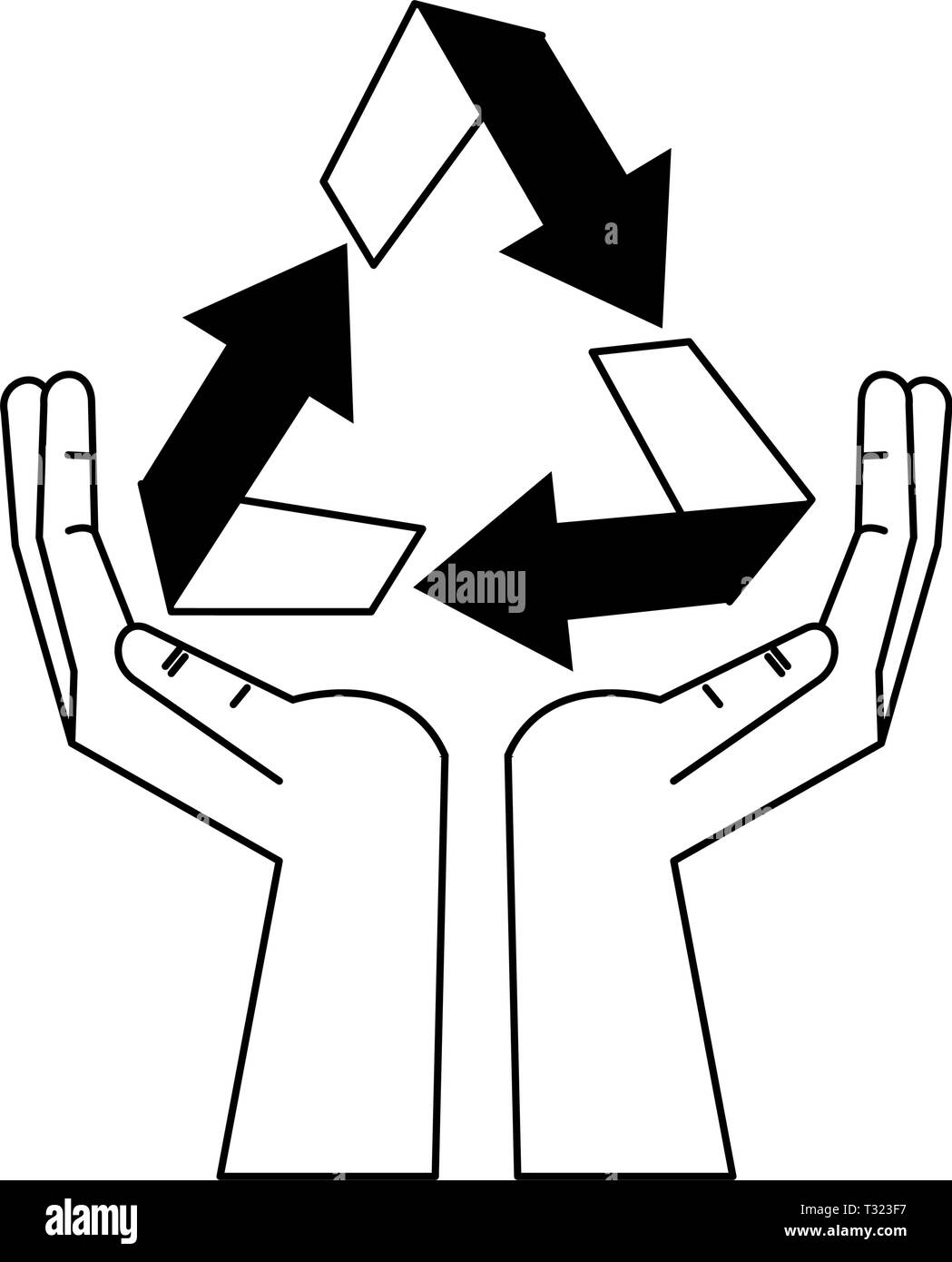 Recycle symbol on hands open symbol Stock Vector Image & Art - Alamy