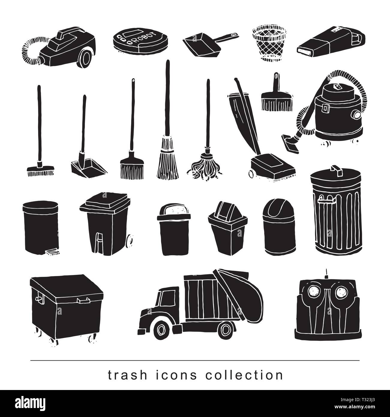 Waste Icons Set Cartoon Illustration High Resolution Stock Photography ...