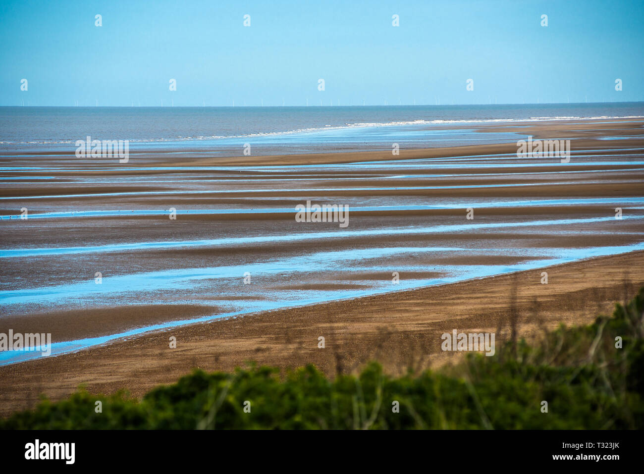 Old Hunstanton beach at low tide on North Norfolk coast, East Anglia ...